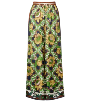 ALEMAIS Alémais Liana Printed Silk Satin Palazzo Pants - Multicoloured