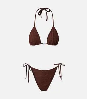 Hunza G Gina Embellished Bikini - Brown
