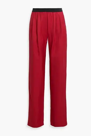 Loulou De Saison Takaroa Pleated Twill Straight-leg Pants - Red
