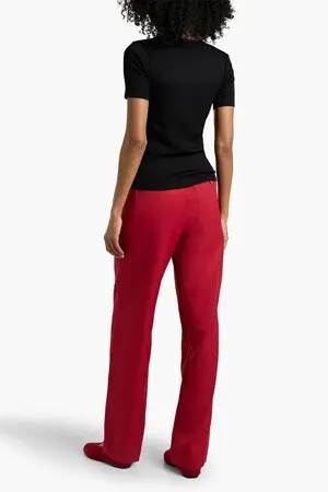 Loulou De Saison Takaroa Pleated Twill Straight-leg Pants - Red