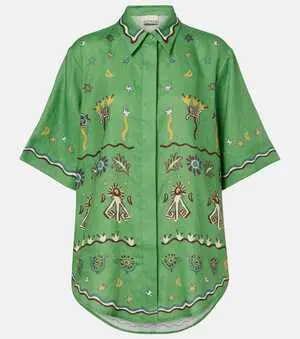 ALEMAIS Alémais Sun Dancer Printed Linen Shirt