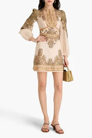 Zimmermann Paisley-print Linen Mini Dress