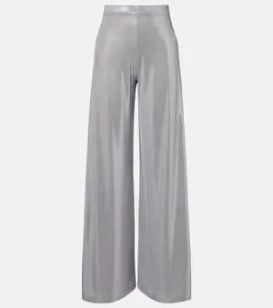 Norma Kamali Metallic-effect Wide-leg Pants