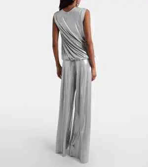 Norma Kamali Metallic-effect Wide-leg Pants