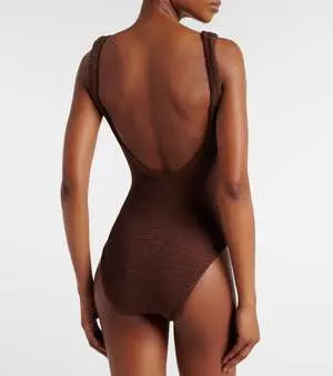 Hunza G Coverage Square Neck Swimsuit - Brown