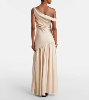 Faithfull The Brand Roma Asymmetric Linen Maxi Dress - Beige | Editorialist