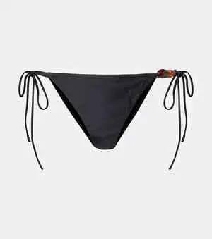 Faithfull The Brand Ombra Embellished Bikini Bottoms - Black