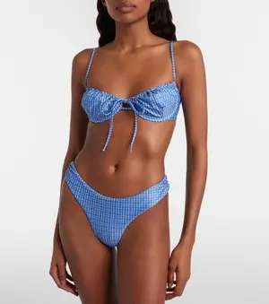 Faithfull The Brand Ombra Checked Bikini Top
