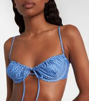 Faithfull The Brand Ombra Checked Bikini Top