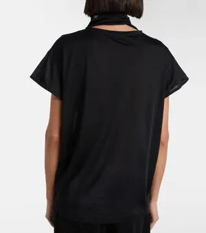 LEMAIRE Scarf-detail Jersey Top - Black