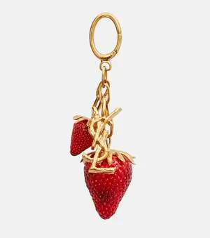 Saint Laurent Cassandre Strawberry Bag Charm - Red