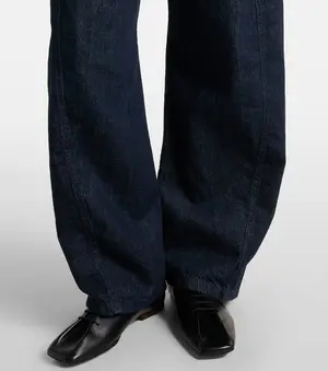 LEMAIRE Twisted Belted Barrel-leg Jeans - Blue