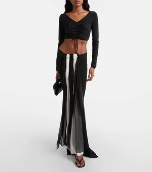 NENSI DOJAKA Ruched Crop Top