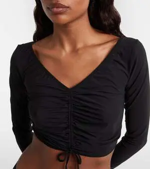 NENSI DOJAKA Ruched Crop Top