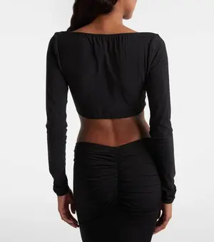 NENSI DOJAKA Ruched Crop Top