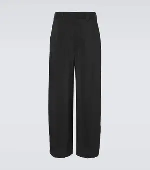 LEMAIRE Silk-blend Straight Leg Trousers - Black