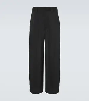 LEMAIRE Silk-blend Straight Leg Trousers - Black