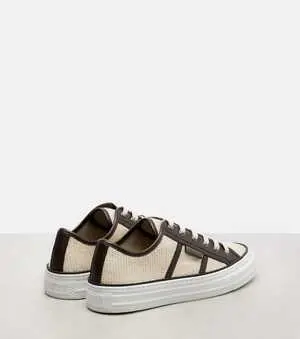 Brunello Cucinelli Leather-trimmed Sneakers