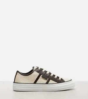 Brunello Cucinelli Leather-trimmed Sneakers