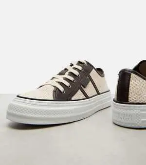 Brunello Cucinelli Leather-trimmed Sneakers