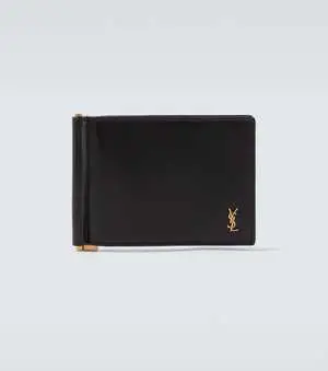 Saint Laurent Cassandre Leather Wallet - Black