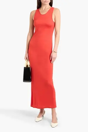 Loulou De Saison Myron Jersey Midi Dress - Tomato Red