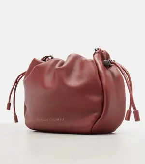 Brunello Cucinelli Mellow Mini Leather Crossbody Bag