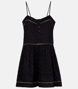 MARANT ETOILE Vickie Polka-dot Cotton Romper - Black