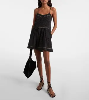 MARANT ETOILE Polka-dot Cotton Romper - Black