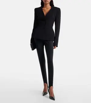 MUGLER Wool-blend Stirrup Leggings