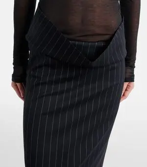 MUGLER Pinstripe Wool Pencil Skirt