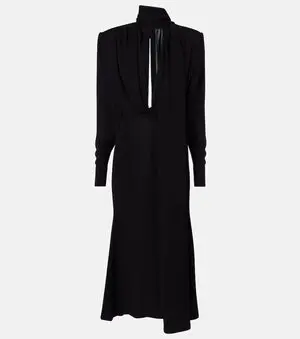 MUGLER Crêpe Midi Dress - Black
