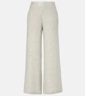 Brunello Cucinelli Sequined Wide-leg Pants