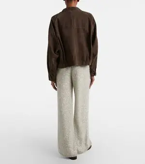 Brunello Cucinelli Sequined Wide-leg Pants