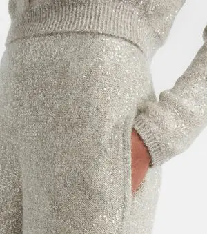 Brunello Cucinelli Sequined Wide-leg Pants