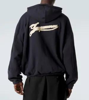 Jacquemus Torneo Cotton Fleece Zip-up Hoodie - Blue
