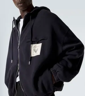 Jacquemus Torneo Cotton Fleece Zip-up Hoodie - Blue