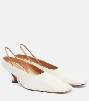 Calvin Klein Anna Leather Slingback Pumps - White