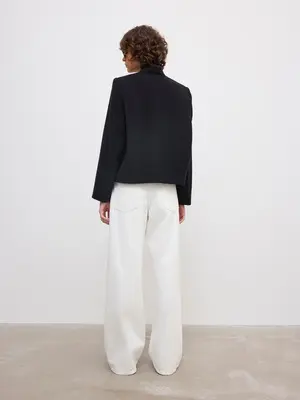 HOUSE OF DAGMAR Stand-collar Curved Wool Jacket