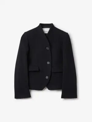 HOUSE OF DAGMAR Stand-collar Curved Wool Jacket