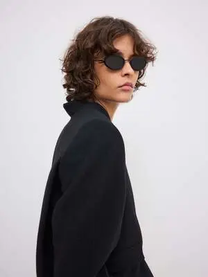 HOUSE OF DAGMAR Stand-collar Curved Wool Jacket
