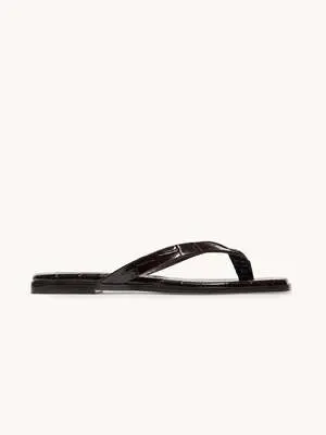 EMME PARSONS Meta Sandal - Espresso Embossed Croc