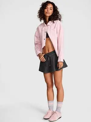 Pink Campus Terry Flirty Skort - Grey