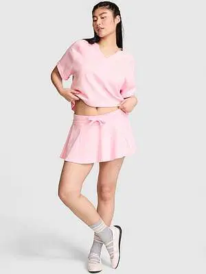 Pink Ribbed Shorts For Women
