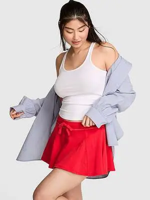 Pink Campus Terry Flirty Skort - Red