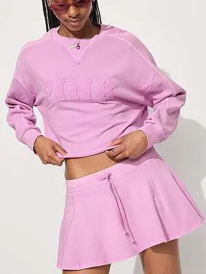 Pink Crewneck Activewear For Women