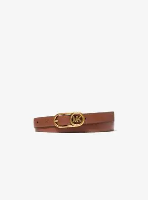 Michael Kors Logo Buckle Leather Belt