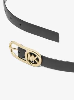 Michael Kors Logo Buckle Leather Belt - Orange
