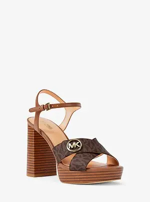 Michael Kors Logo Jacquard Sandals