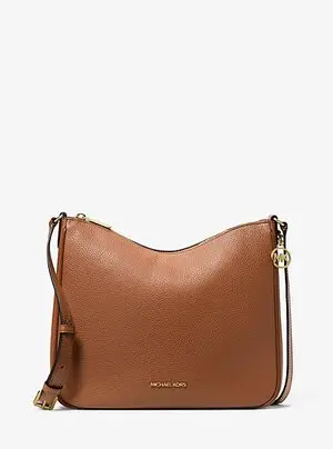 Michael Kors Nayla Medium Pebbled Leather Messenger Bag - Brown